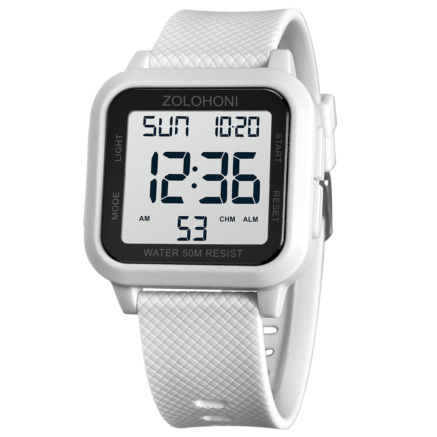 ZOLOHONI Square Men's Digital Watch Big Numbers Dial Large Face ...