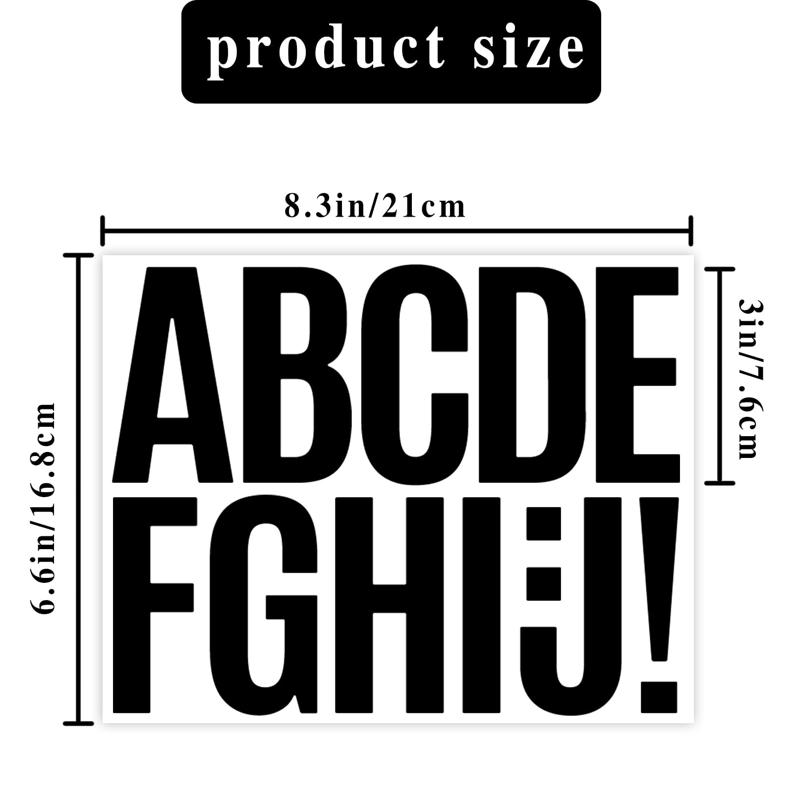 Snapklik.com : 336Pieces Black Letter Stickers 30 Sheets Large Letter ...