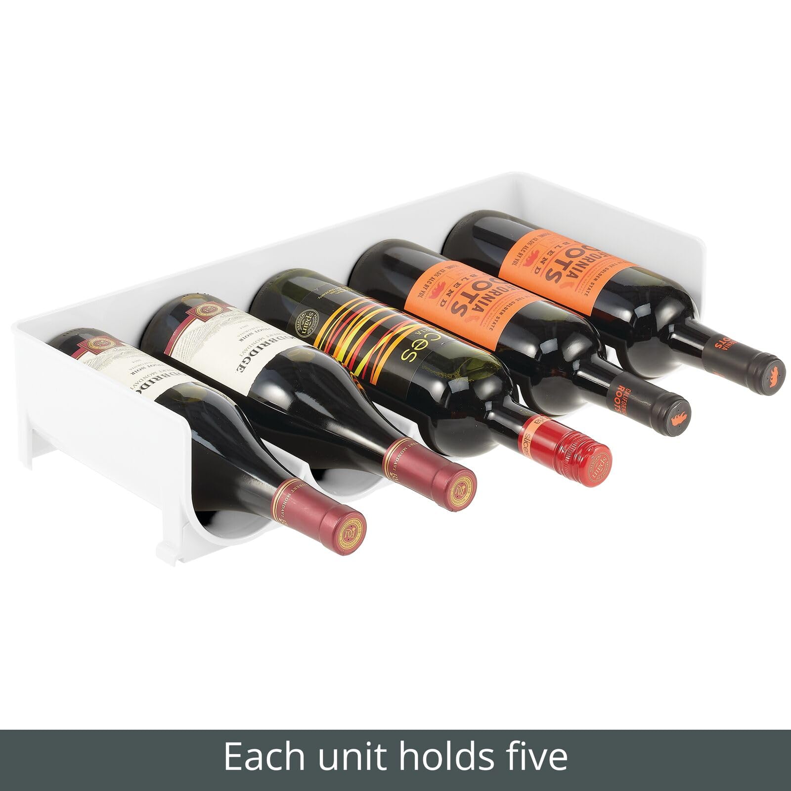 mDesign Plastic Stackable Water, Wine Bottle Holder Rack, Multi-ier ...