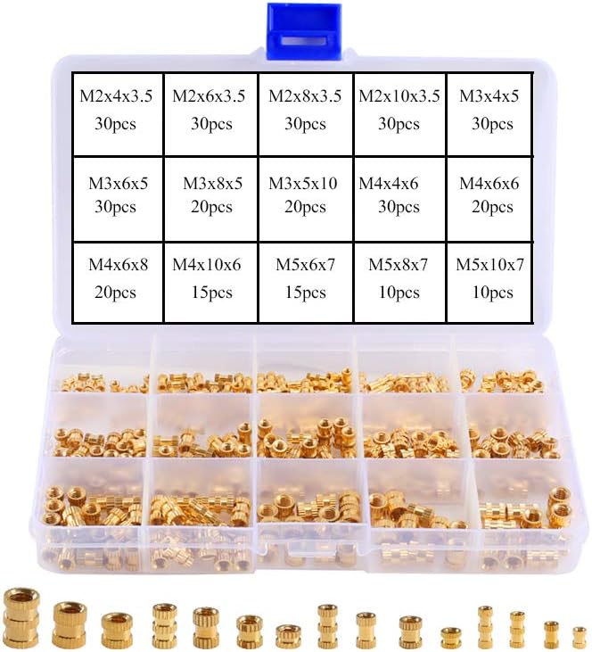 KINDPMA 330pcs Gewindeeinsatz M2 M3 M4 M5 Einpressmutter Innengewinde ...