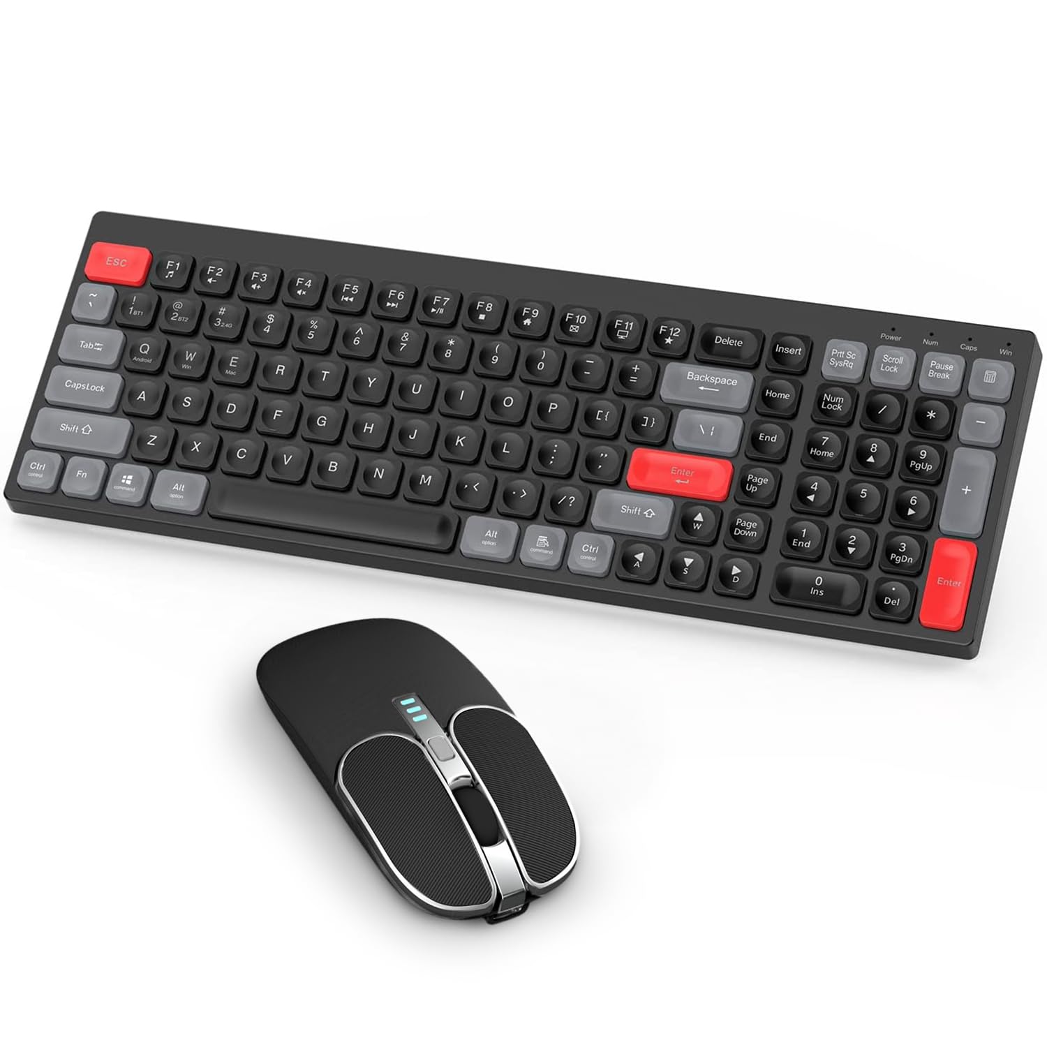 LJ-EXPLOSIVE Conjunto de Teclado y Mouse inalámbricos de Tres Modos ...