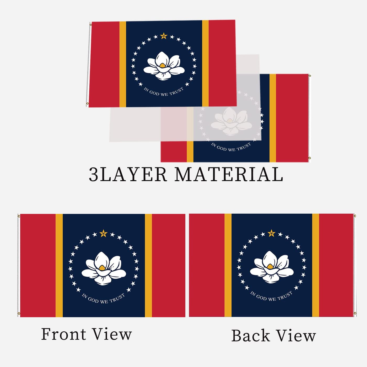 Snapklik.com : New Mississippi State Flag 3x5 Double Sided Outdoor ...