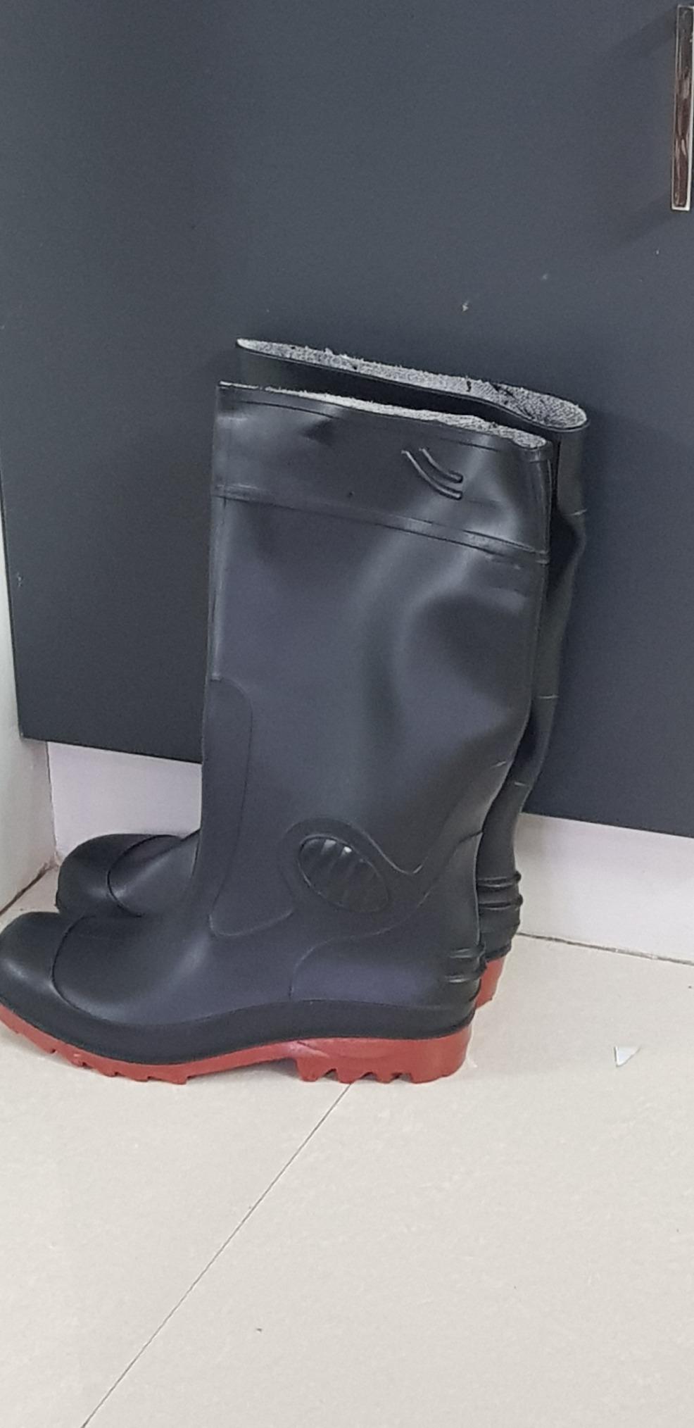 Hillson Dragon Safety Gumboots, Size 10, Black-Red For Unisex Adult ...
