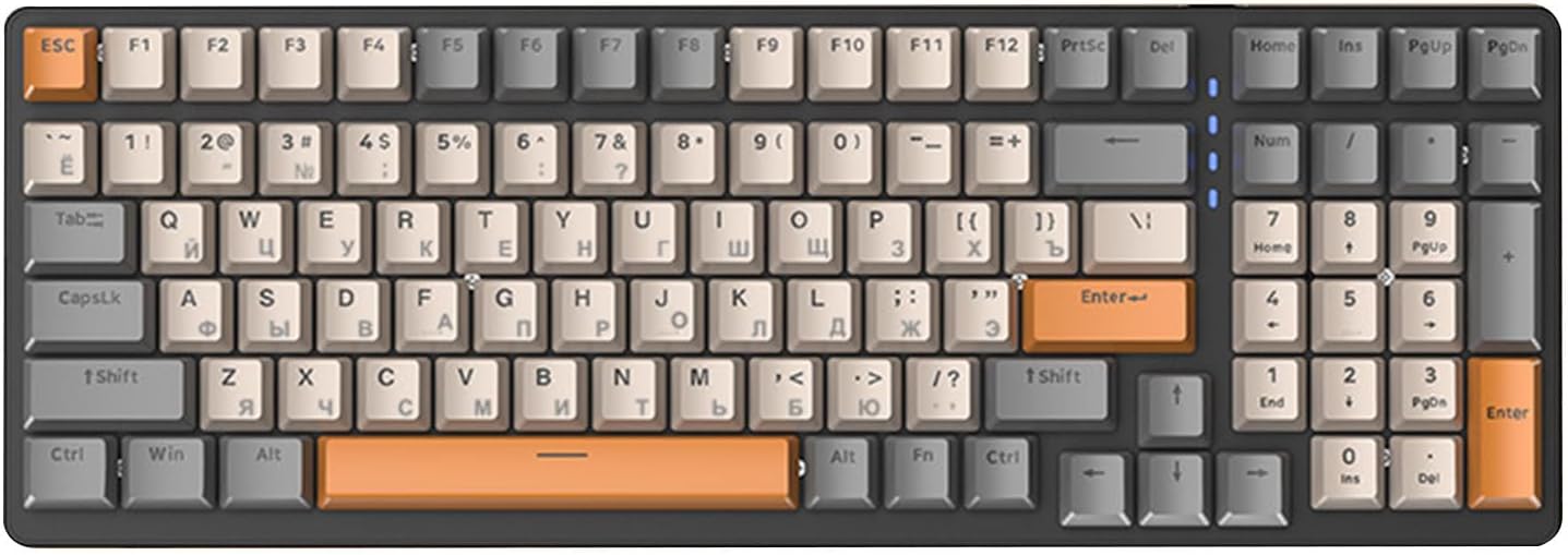 Amazon.com: Yuly 100-Key K3 Russian Mechanical Keyboard Game Keypad ...