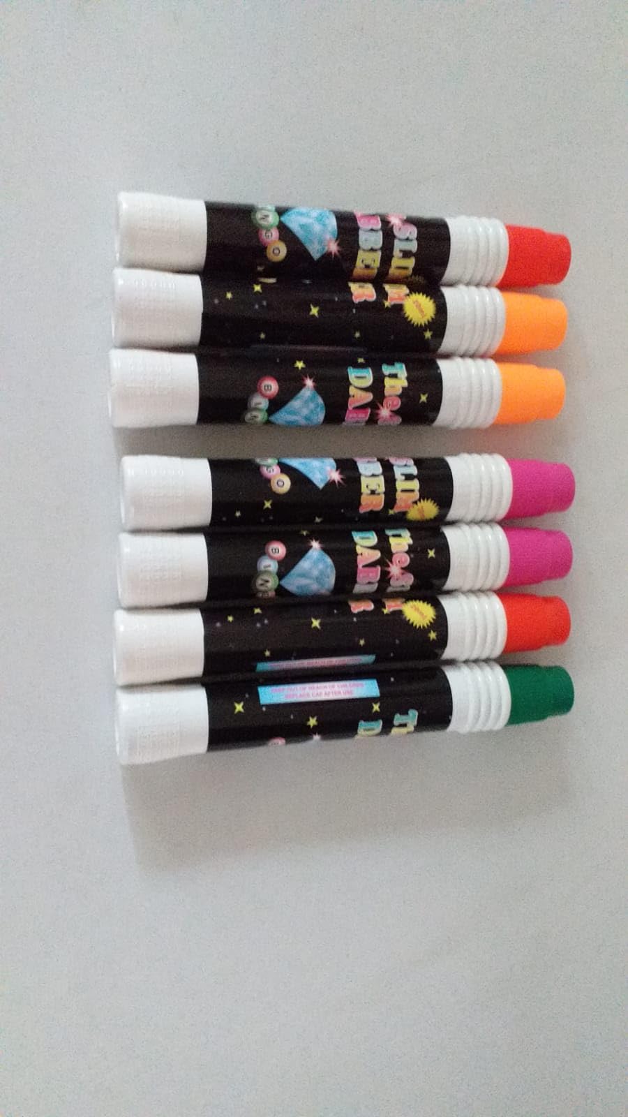 Crystals Pack of 12 slim bingo dabbers mixed colours - 20ml each ...