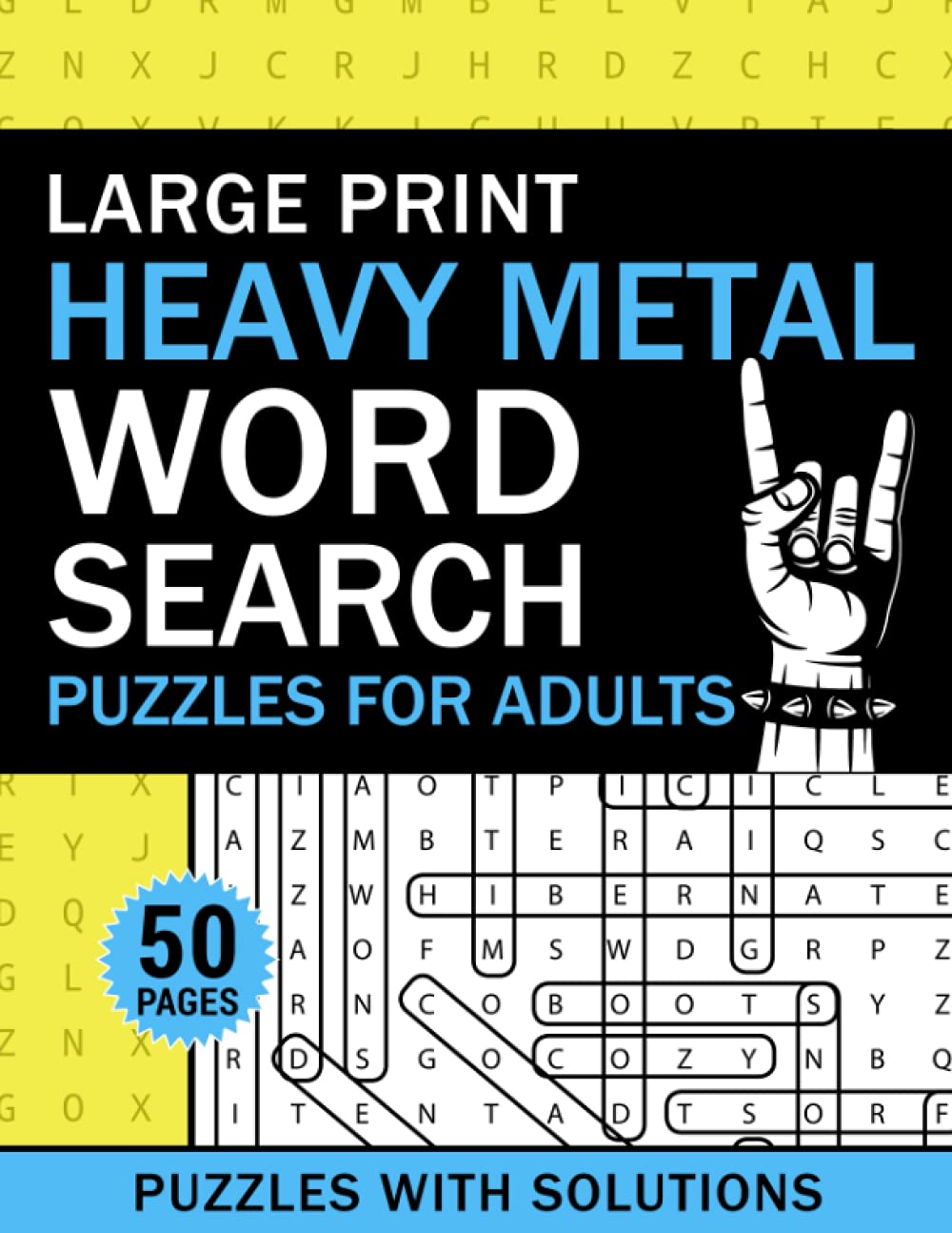 Large Print Heavy Metal Word Search Puzzles For Adults Heavy ...