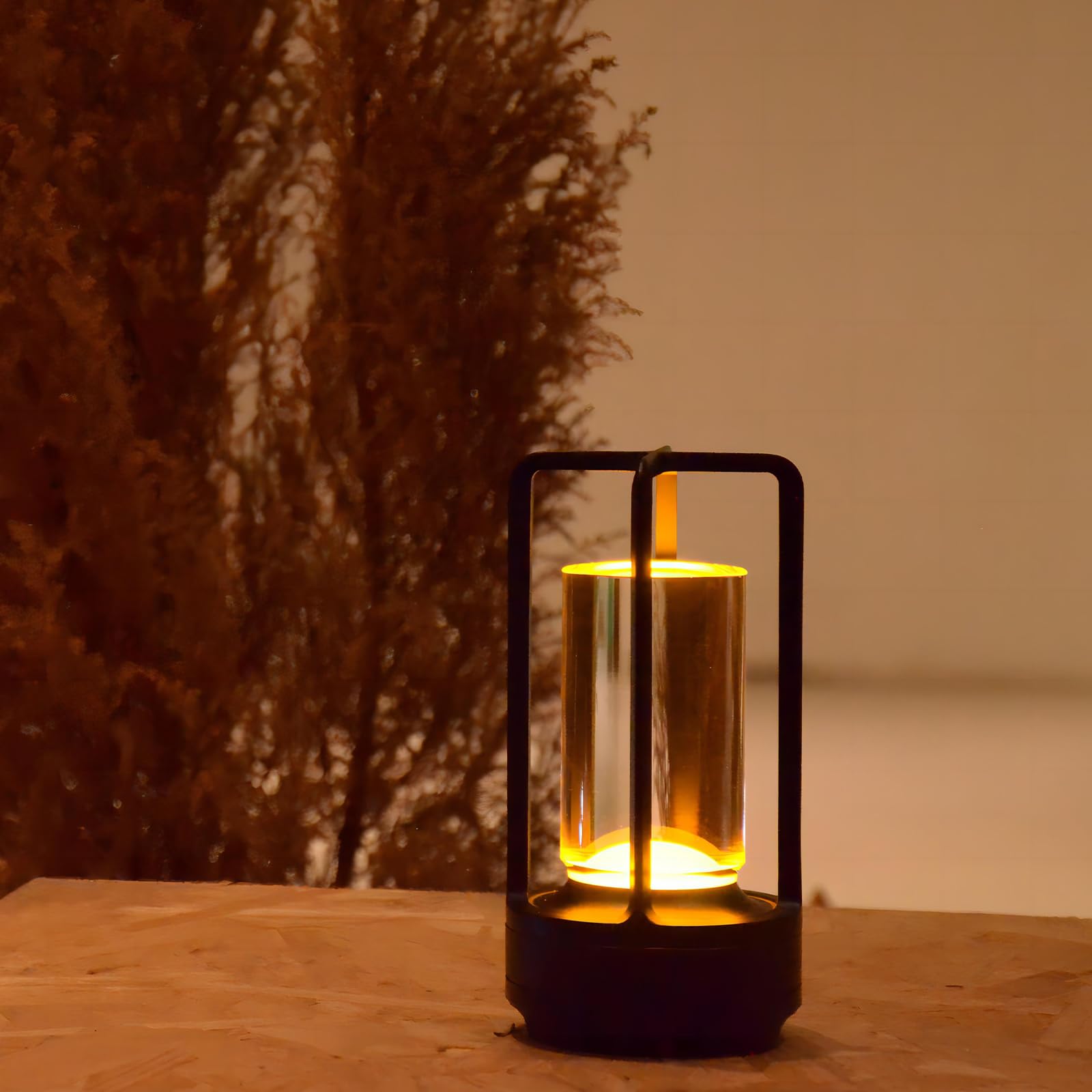 AIYOBCORD Cordless Led Table Lamp, Portable Crystal Lantern Desk Lamp ...