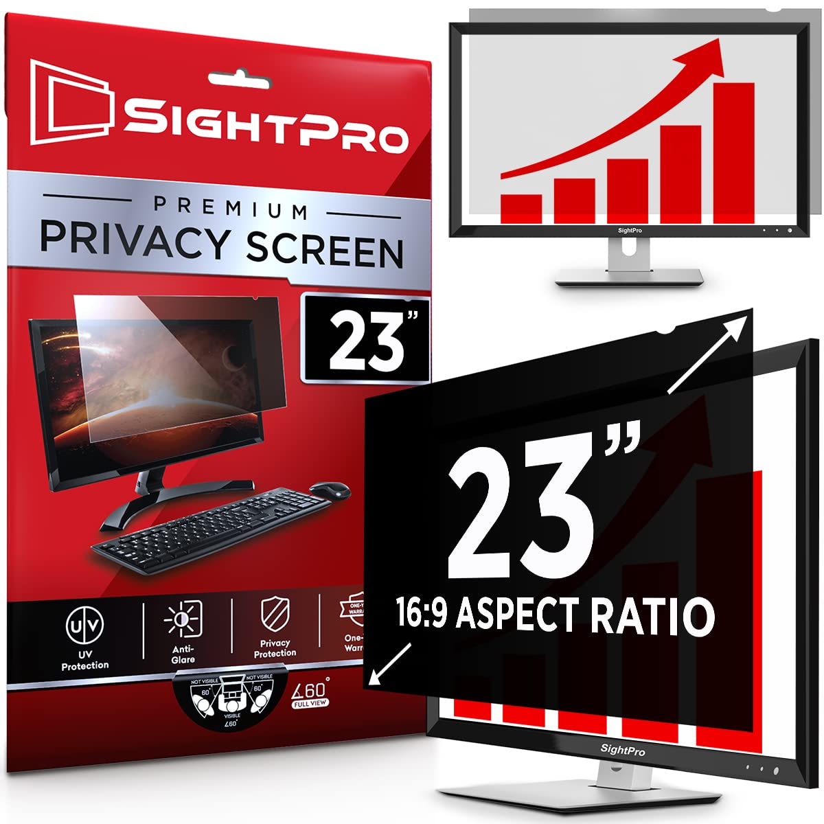 Buy Pro 23 Inch Computer Privacy Screen Filter for 16:9 Widescreen ...