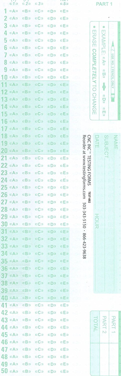 Amazon.com: TEST-100 882 Compatible Testing Forms (100 Sheet Pack ...