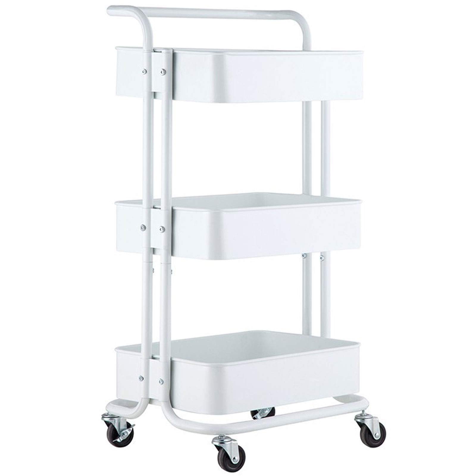 Buy Carts,3 Tier Kitchen Utility Rolling Trolley with Handles Metal ...