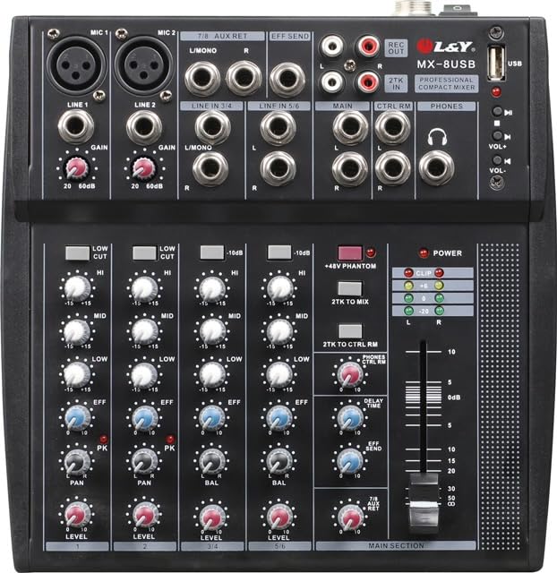 Professional Audio Equipment Compact Rotary 8 Channels Live Sound Music ...