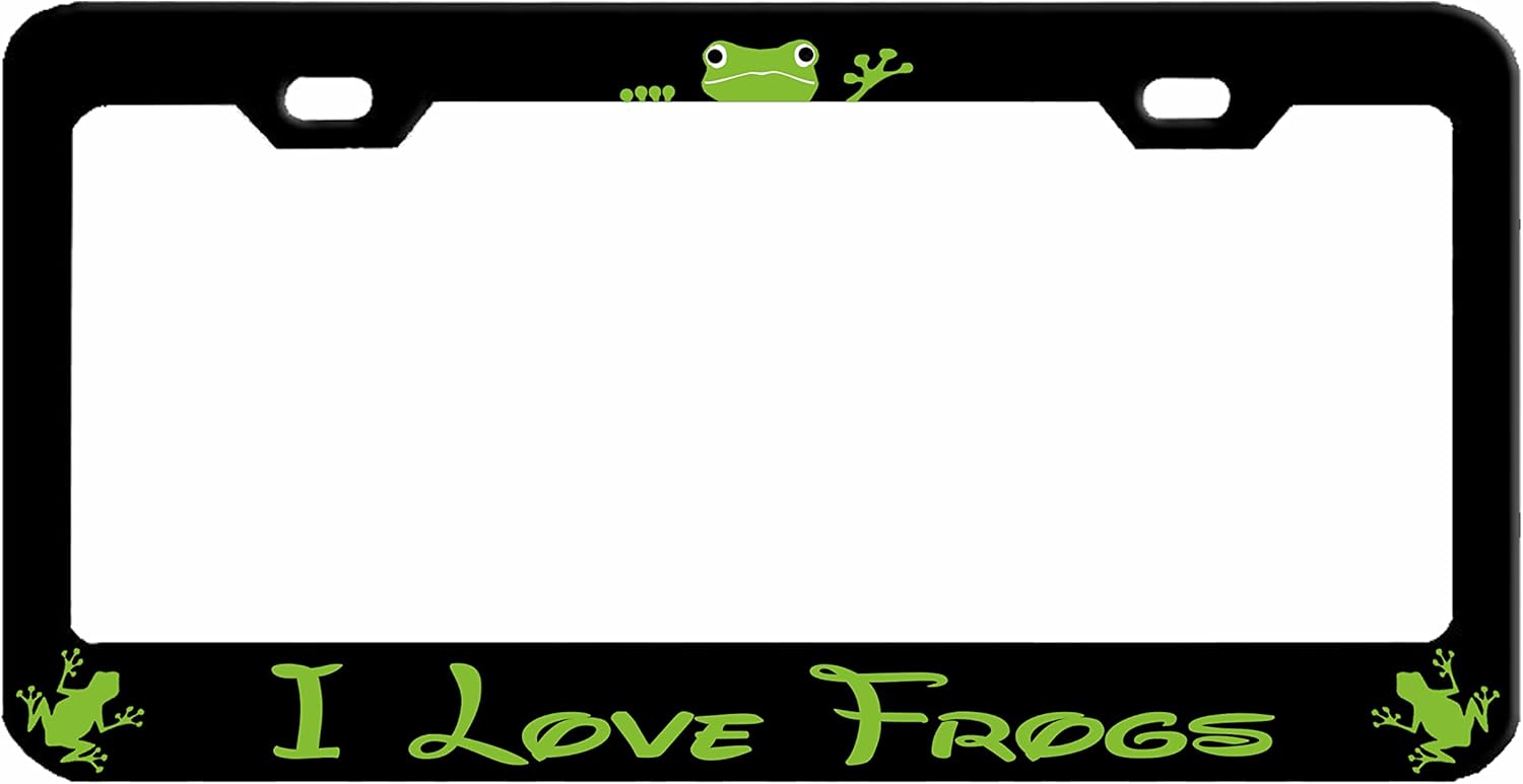 Amazon.com: I Love Frogs Style License Plate Frame/Car Accessories Auto ...