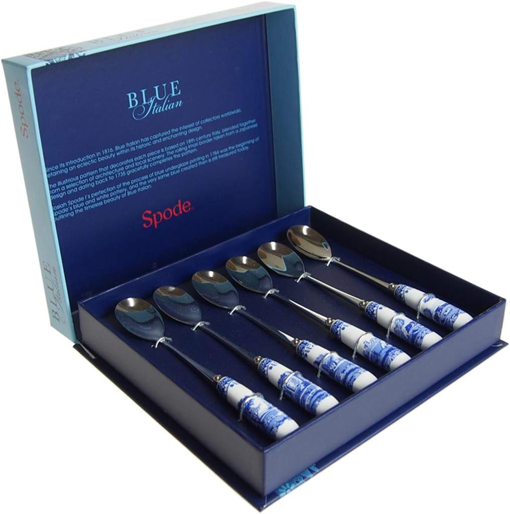 Amazon.com: Spode Spoon Blue with Box 1101-X Blue Italian Set of 6 ...