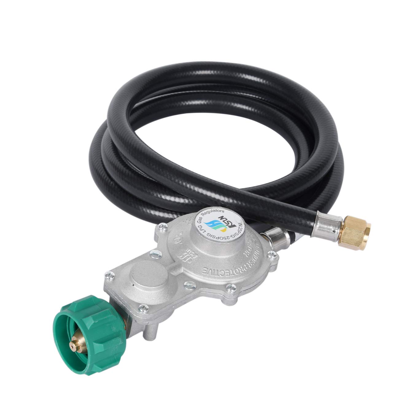 GGC 5FT Two Stage Propane Regulator with Hose, Dual Stage Propane Hose with QCC1/Type1 Connector ...