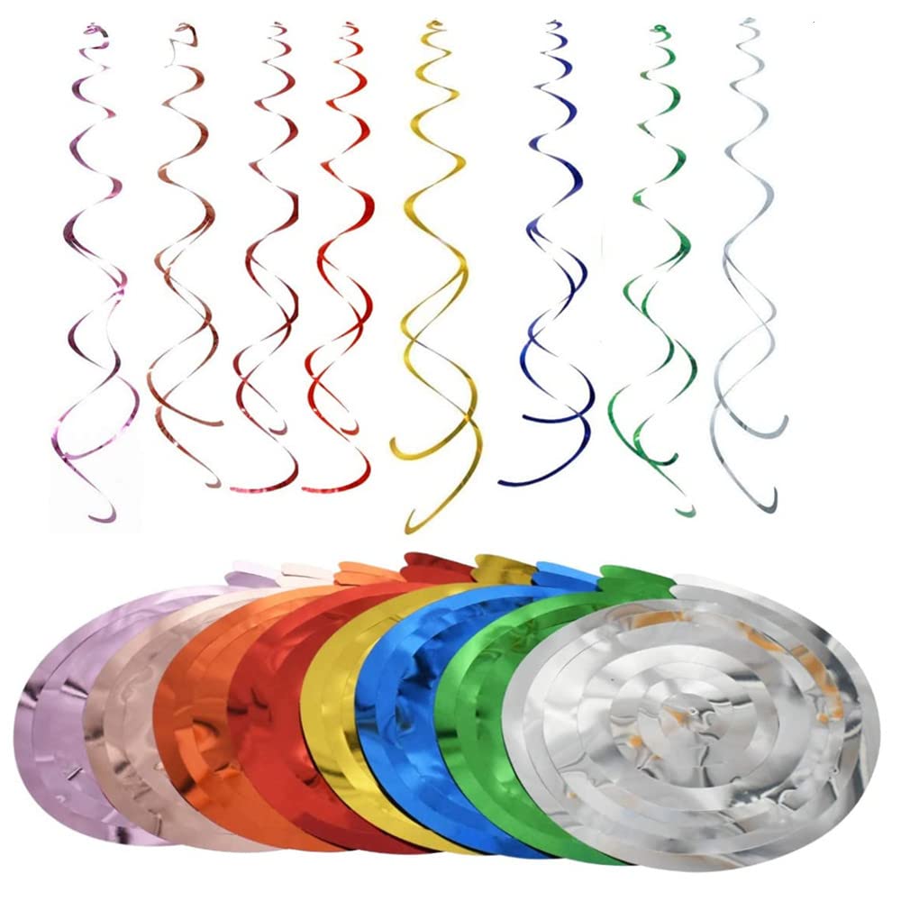 Spiral Wedding Hanging Spiral Garland, 12 Sets Multicolor Swirl