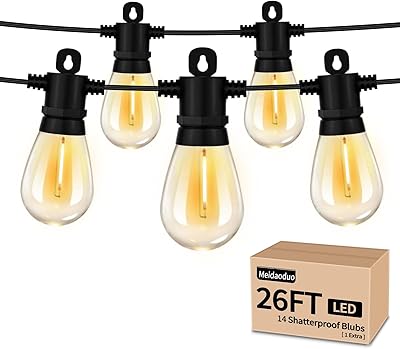 Banord 51FT Outdoor String Lights, Waterproof Patio Lights with 18 ...