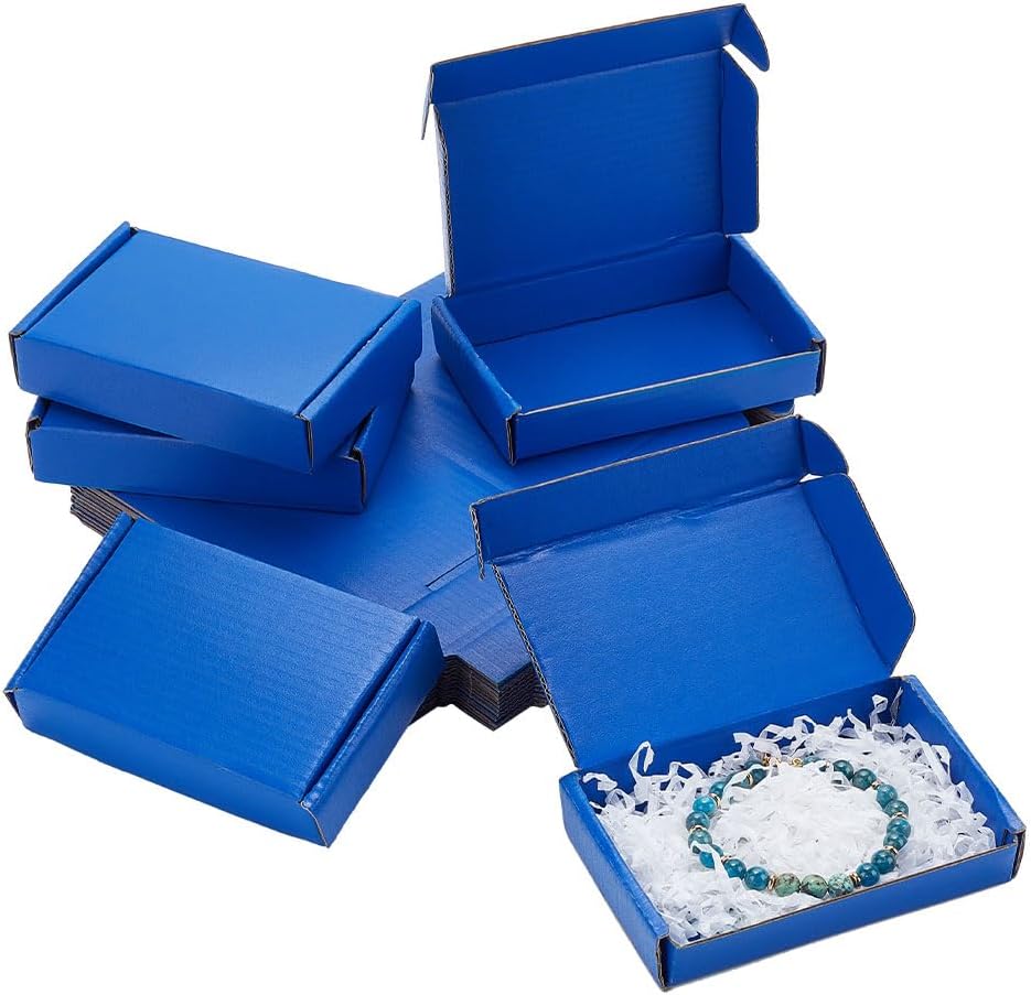 Amazon.com: PandaHall 30 Pack Blue Kraft Corrugated Cardboard Postal ...