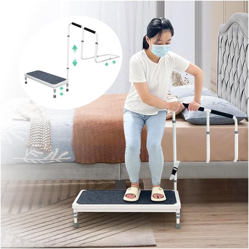 Amazon.com: Bed Step Stool with Rail for High Beds - Adults & Elderly ...