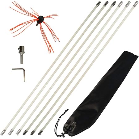 Amazon.com: Chimney Cleaning Brush Kit Fireplace Flue Sweep Tools 40ft ...
