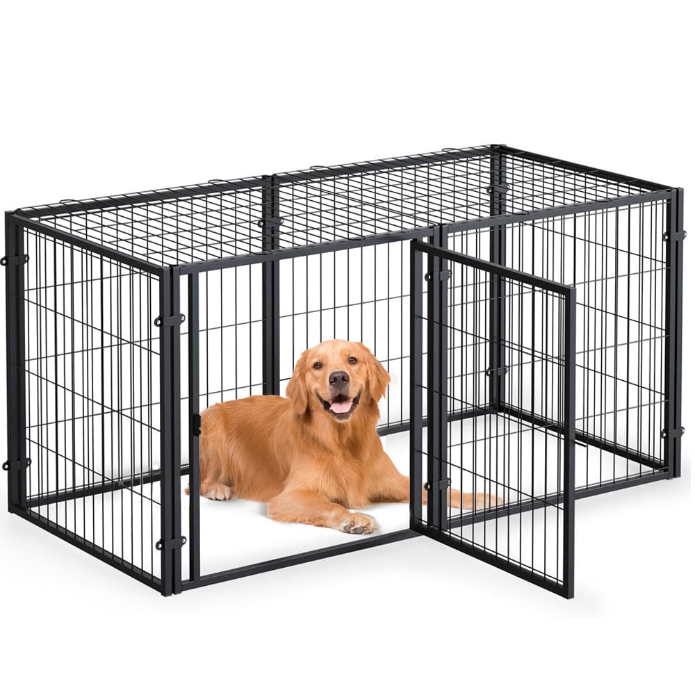 Renmte Jaula para Perro, Negro Jaula para Perro Grande, Reforzada y Más ...
