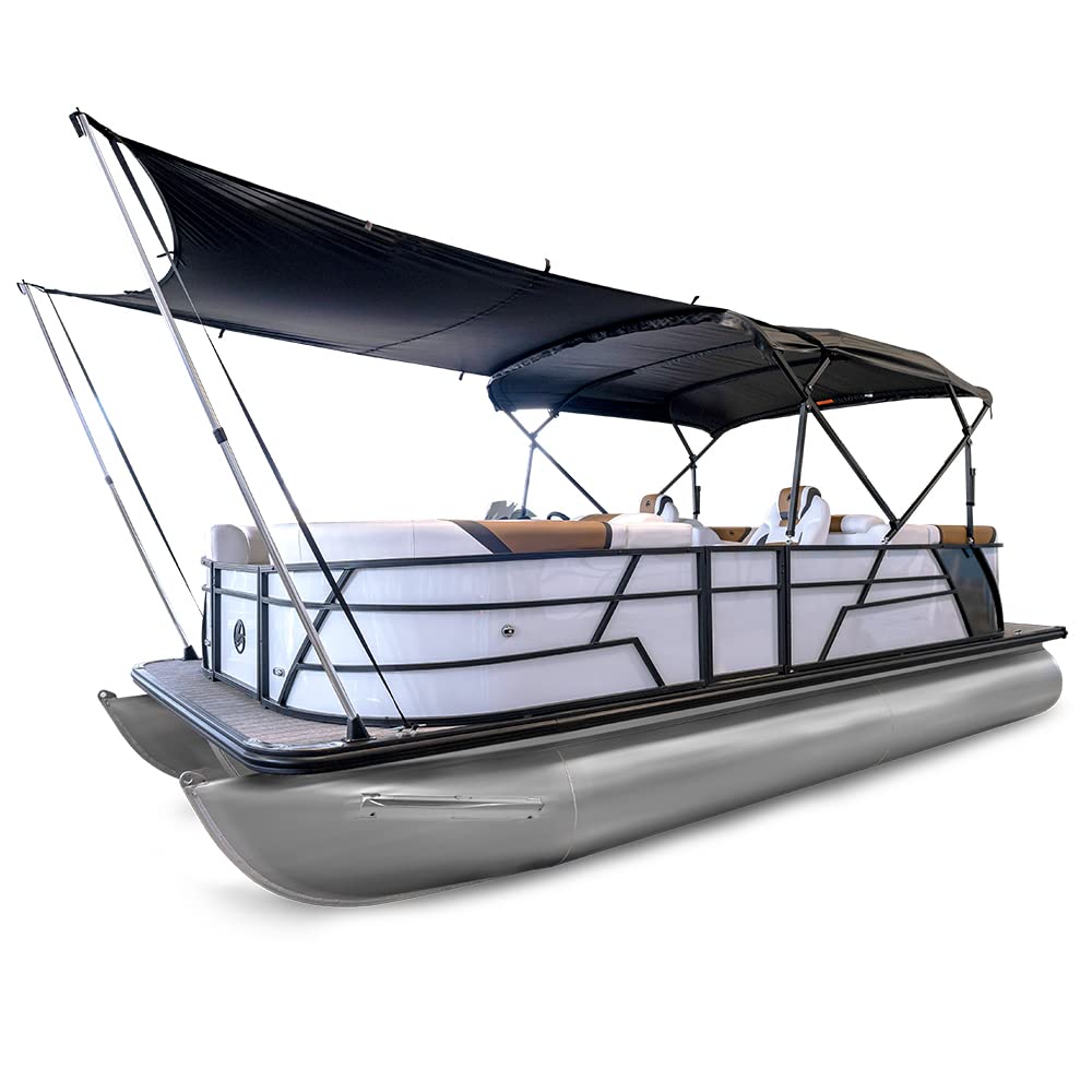 Sunblockr Pontoon Boat Bimini Shade System - Lightweight, Breathable ...