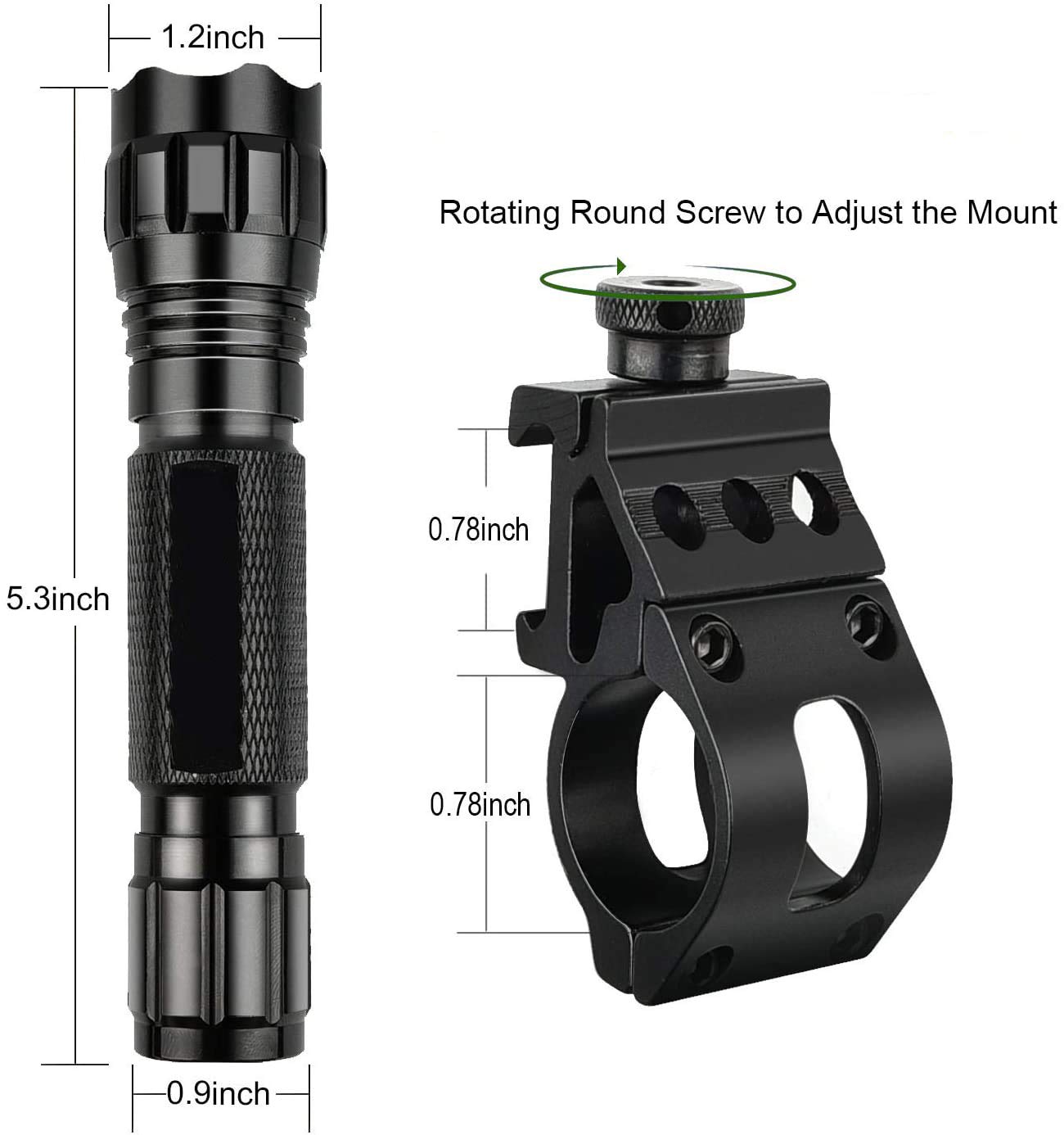 Single Mode Tactical Flashlight, 1000 Lumens LED Rifle Hunting Light ...