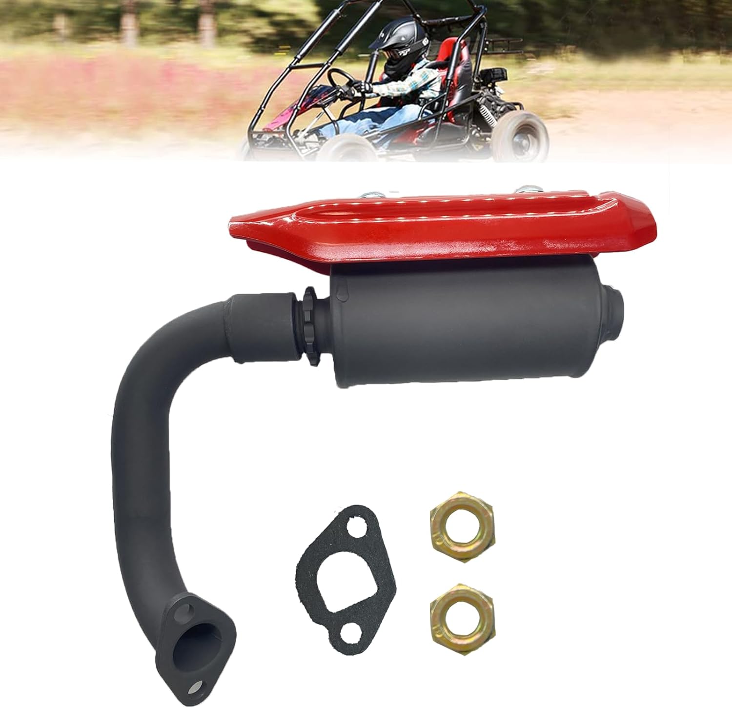 Amazon.com: QYMOTO KT196 Go Kart Muffler Pipe Kit with Exhaust ...