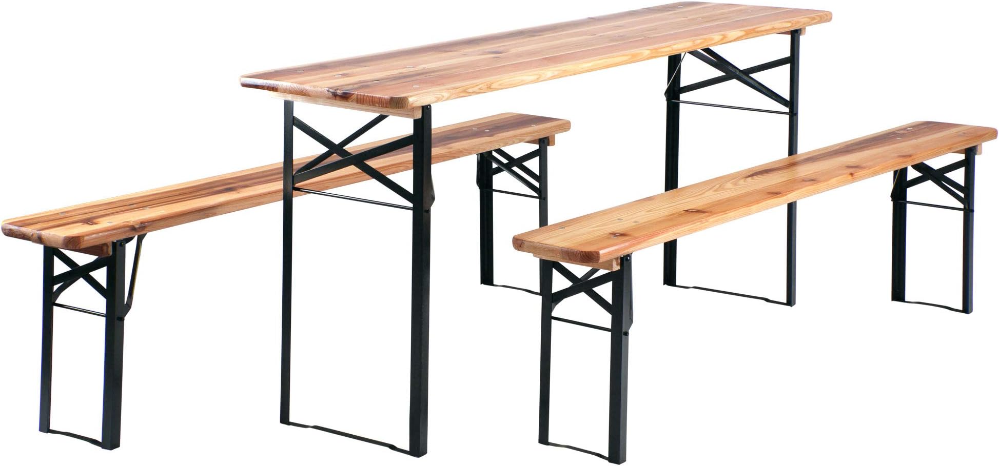 holz4home® Bierzeltgarnitur 3-teilig aus Holz Klappbar I ...