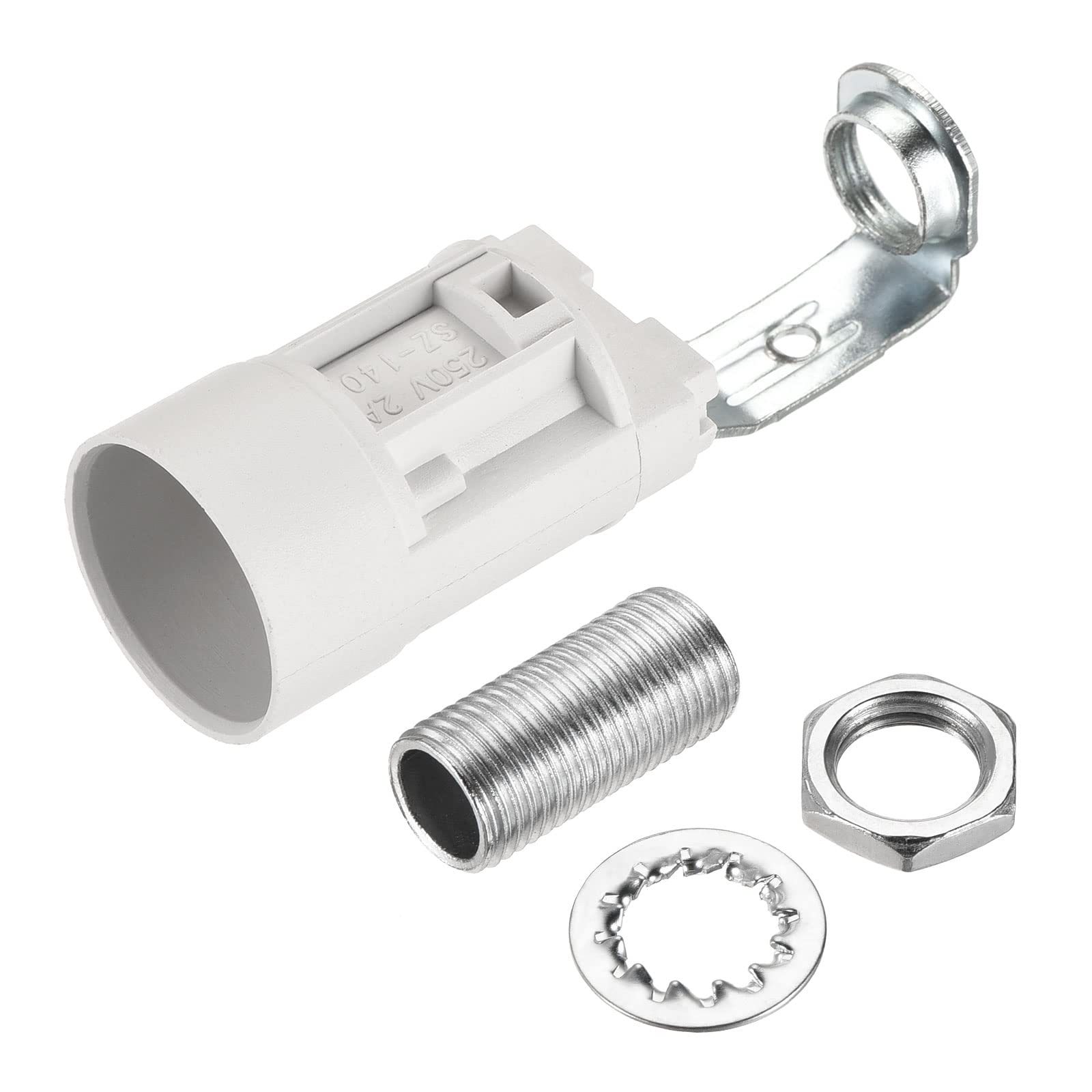 MECCANIXITY E14 Bulb Socket Plastic Lamp Holder White 23x70mm with M10 ...