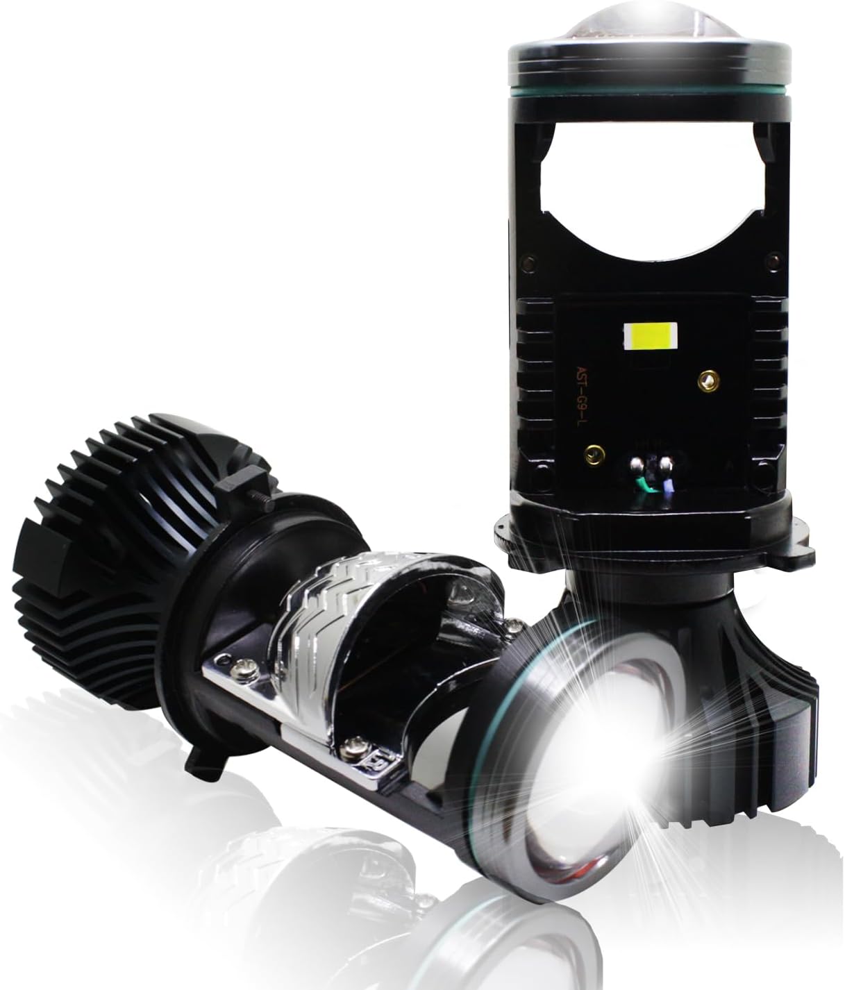 Spaiko Mini Projector Lens H4 Led Car Headlight Bulb, 80W 18,000 Lumens ...