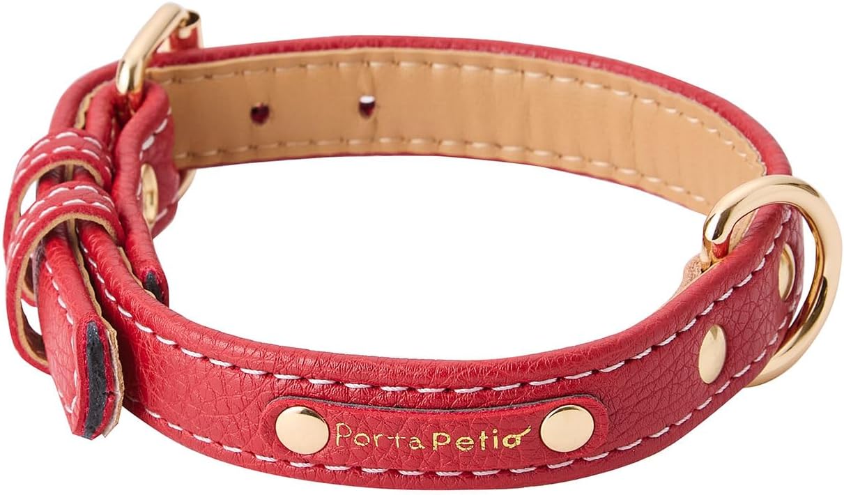 Amazon | ペティオ (Petio) 犬用首輪 Porta クラシックソフトレザーカラー 24mm レッド | ペティオ (Petio) | ベーシック首輪 通販