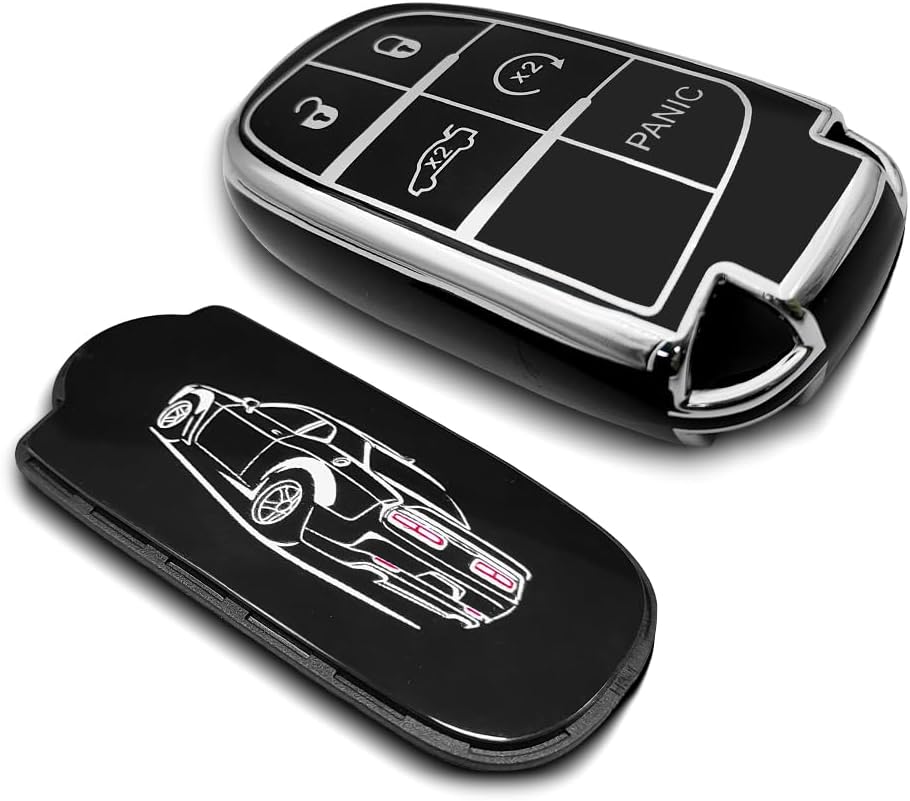 Amazon.com: for Dodge Challenger Dodge Charger Creative Logo Key Fob ...