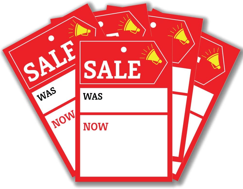 Audioprint Ltd Reduced was/Now Stickers - 500 Pack - 65mm : Amazon.co ...