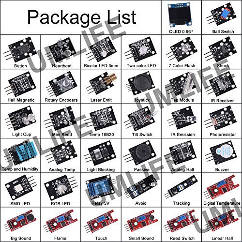 Umlife Sensor Modules Kit For Arduino 38 In 1 Arduino Want It All