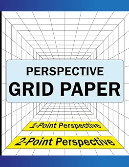 Perspective Grid Paper: 1-Point and 2-Point Perspective Sketchbook | a ...