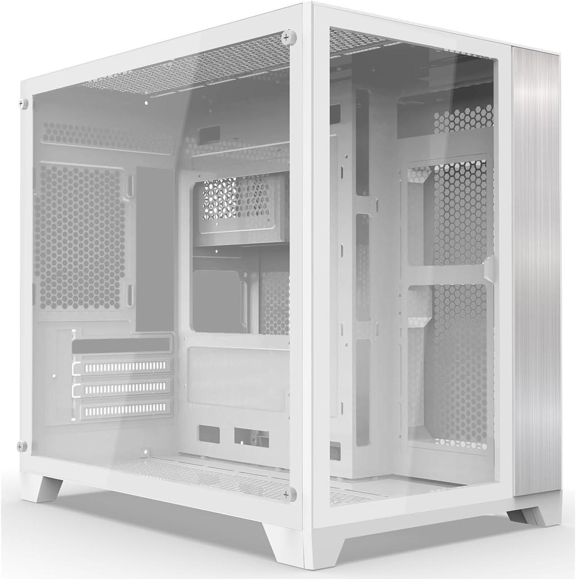 iONZ PC Gaming Case Micro ATX Mid Tower - Dual Chamber Dynamic Series ...