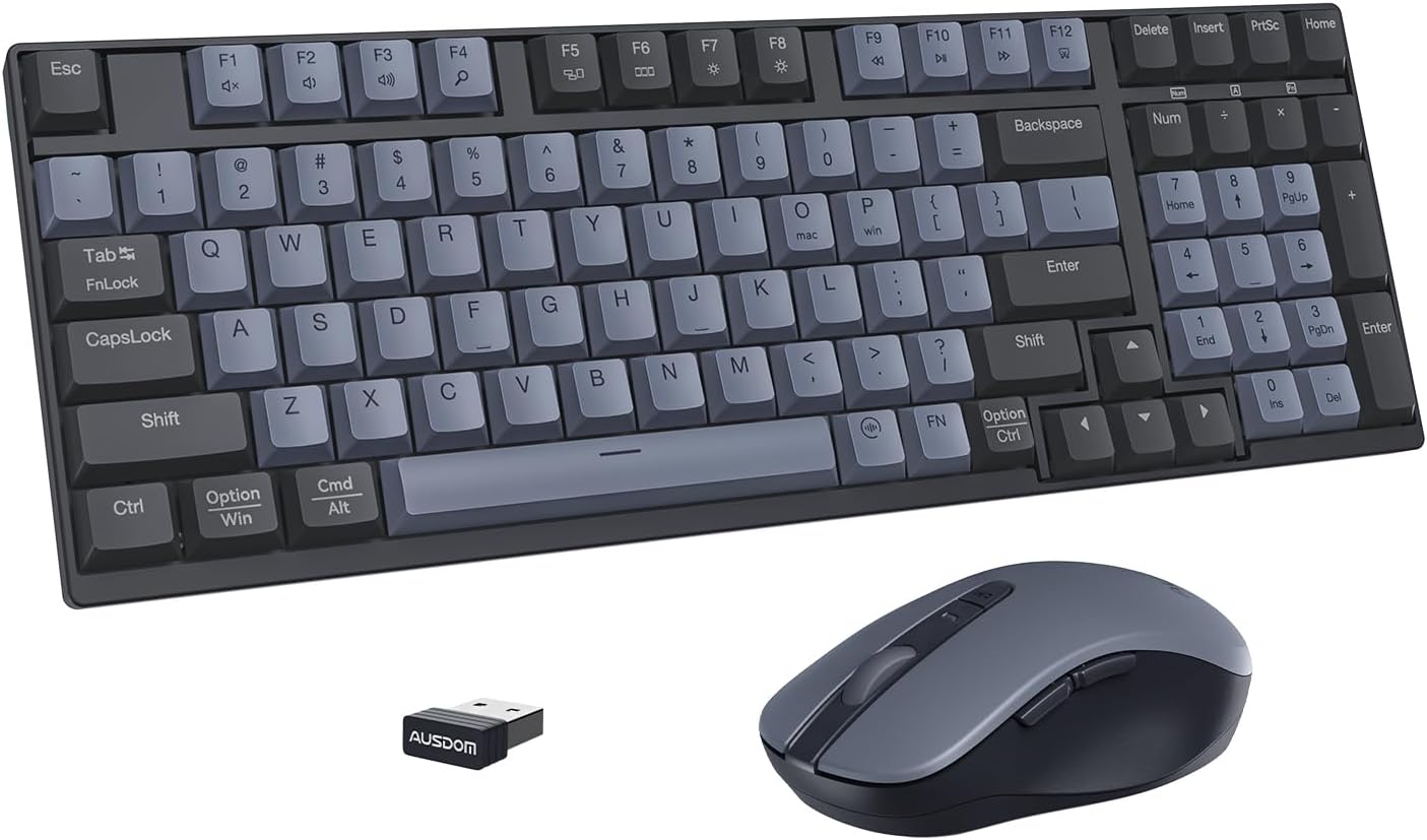 Amazon.com: AUSDOM Wireless Mouse and Keyboard Combo - Wireless ...