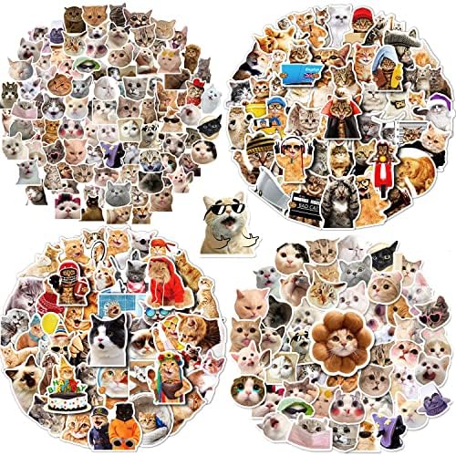 Amazon.com: 100PCS Cute Cartoon Stickers Kawaii Cat Stickers Vinyl ...