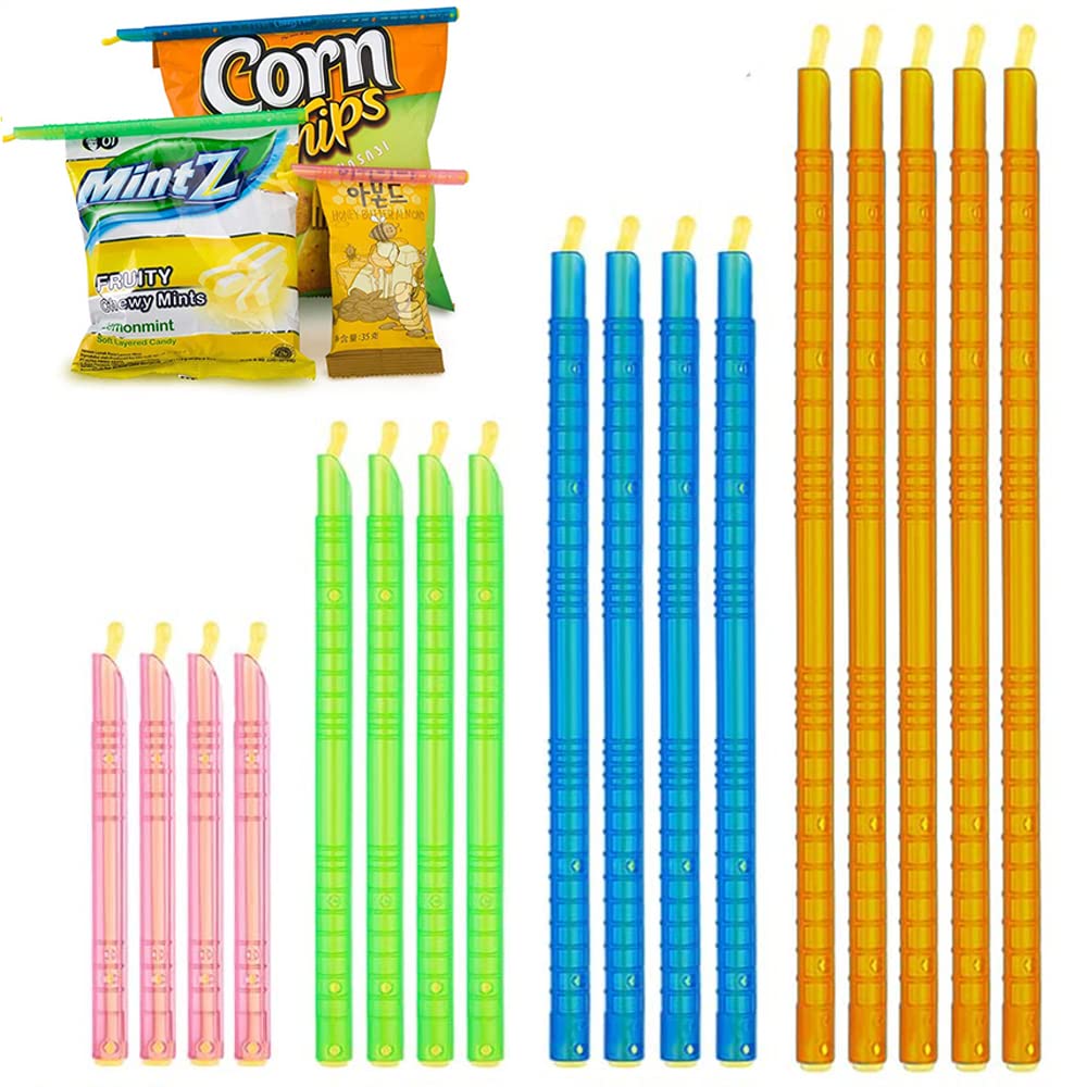 16 Pcs Bag Sealer Sticks, Magic Plastic Bag Sealer Clips Sticks Slide ...