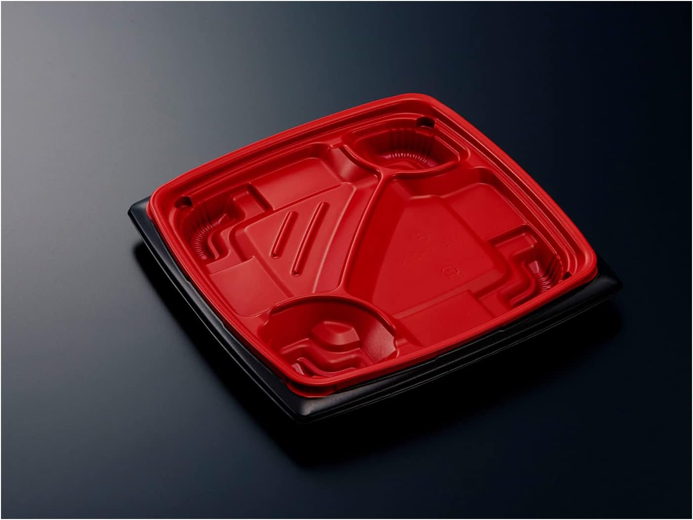 Amazon.co.jp: 中央化学 弁当容器 使い捨て CTリル 22-22C 赤黒-BK 身 50個入り 赤と黒 約3×21.7×21 ...