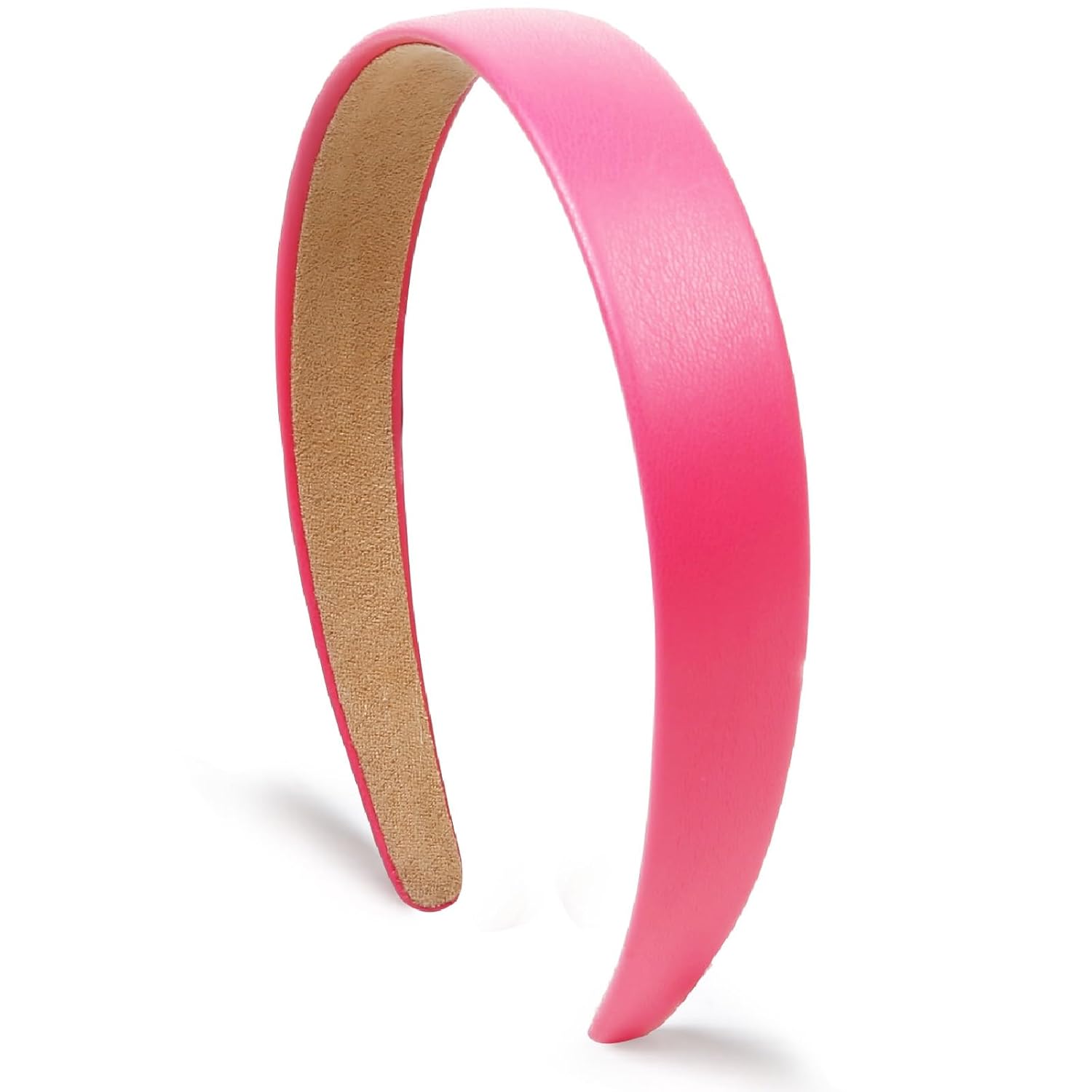 Amazon.com : Pink Headbands for Women Hot Pink Hairband Faux Leather ...