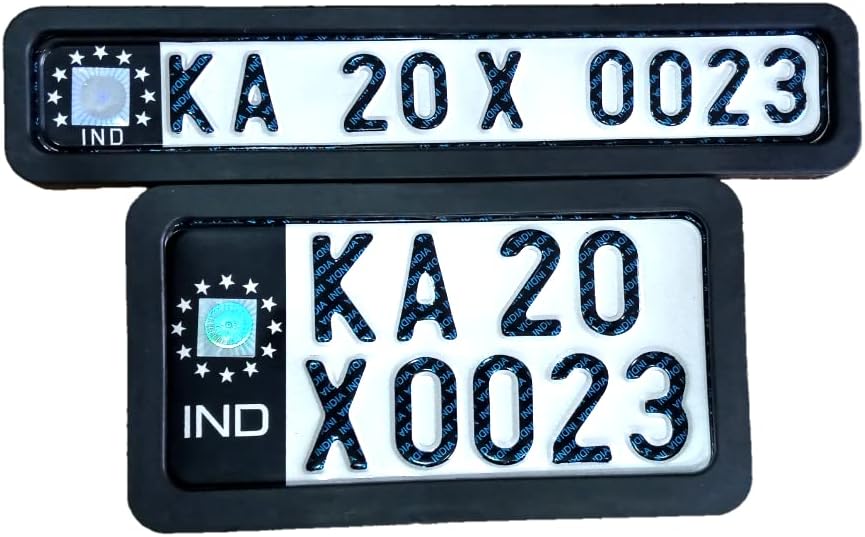 Customized Number Plate with Frame (White) : Amazon.in: Car & Motorbike