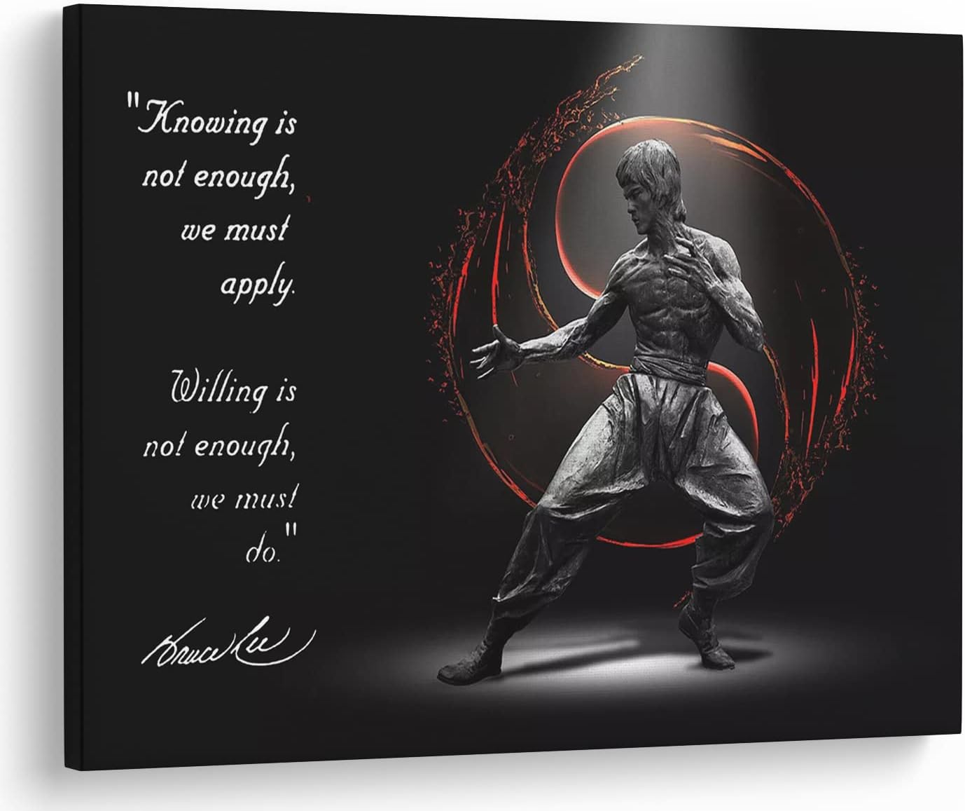 Amazon.com: Bruce Li Quotes Canvas Wall Art Framed Positive Wall Decor ...
