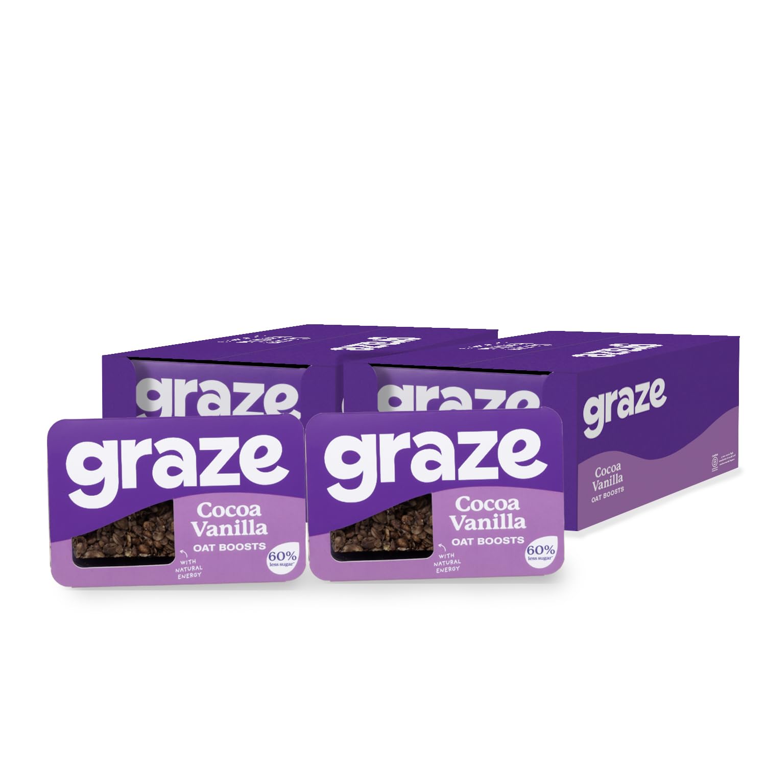 Graze Cocoa Vanilla Oat Flapjacks, Vegetarian Healthy Snacks, High in ...