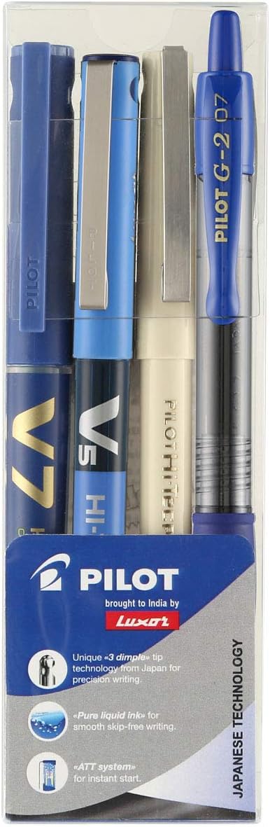 Pilot Super Combo - Pack Of 4 Pens V7 Cartridge Blue Hitech Point O5 ...