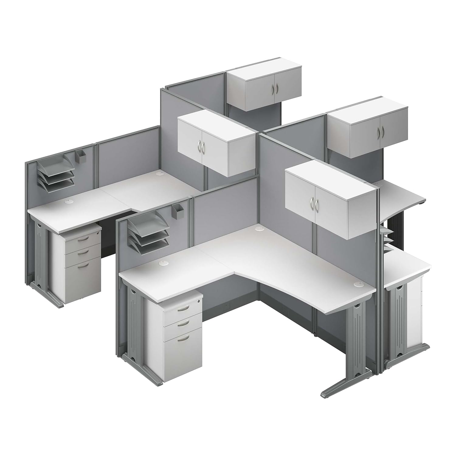 Amazon.com: Bush Business Furniture Office in an Hour L Shaped Cubicle ...