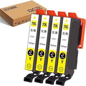 Amazon.co.jp: エプソン用 ICY70L 互換インクカートリッジ IC6CL70L（IC70L イエロー 4本セット）大容量 純正品と併用可能『最新ICチップ搭載/残量表示/個包装 ...