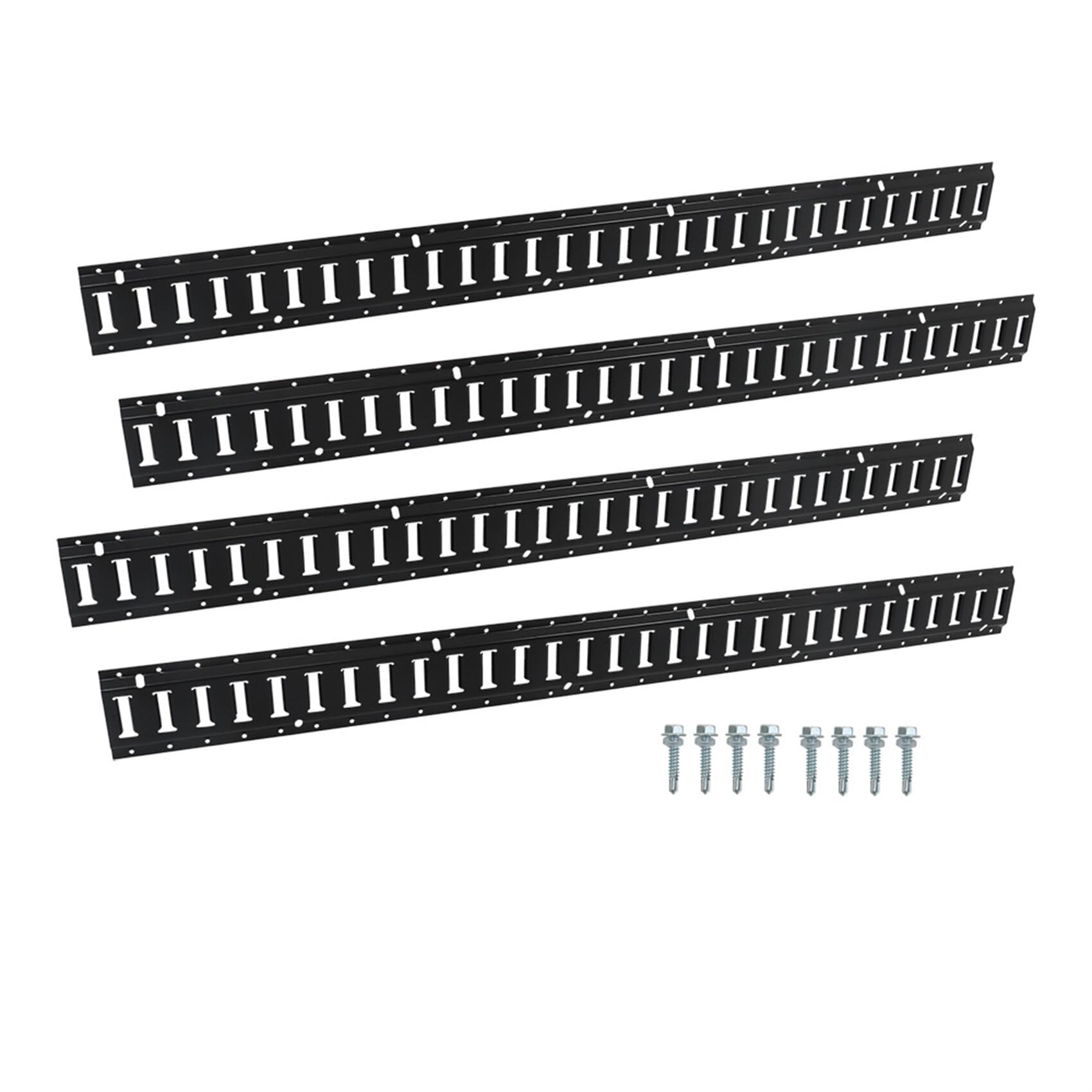 Amazon.com: labwork 4 PCS Powder Coated Black E Track Tie Down Rail Kit ...