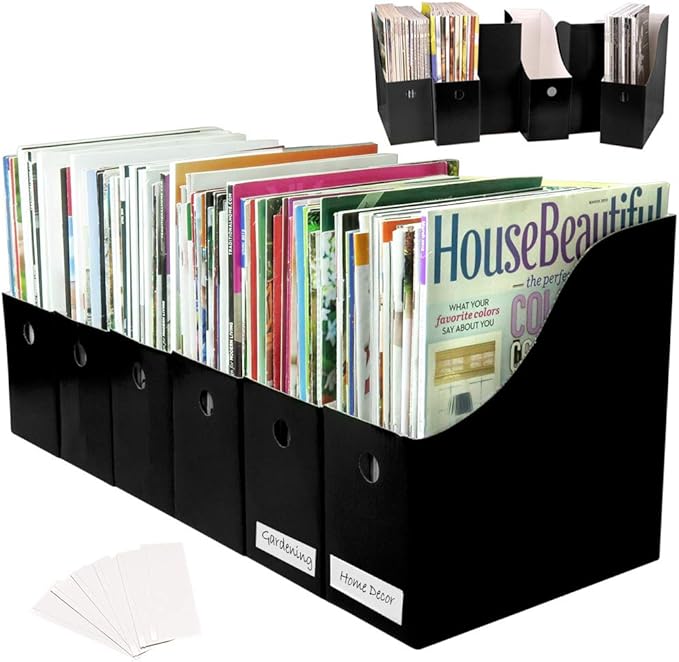 Amazon.com: Evelots Magazine File Holder Organizer Box (6, 12, or 24 ...