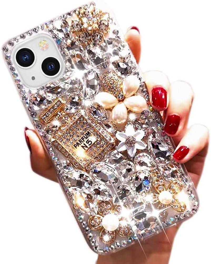 Amazon.com: ENYTDMO for iPhone 14 Luxury Shiny Crystal Rhinestone Diamond Case, 3D Glitter ...